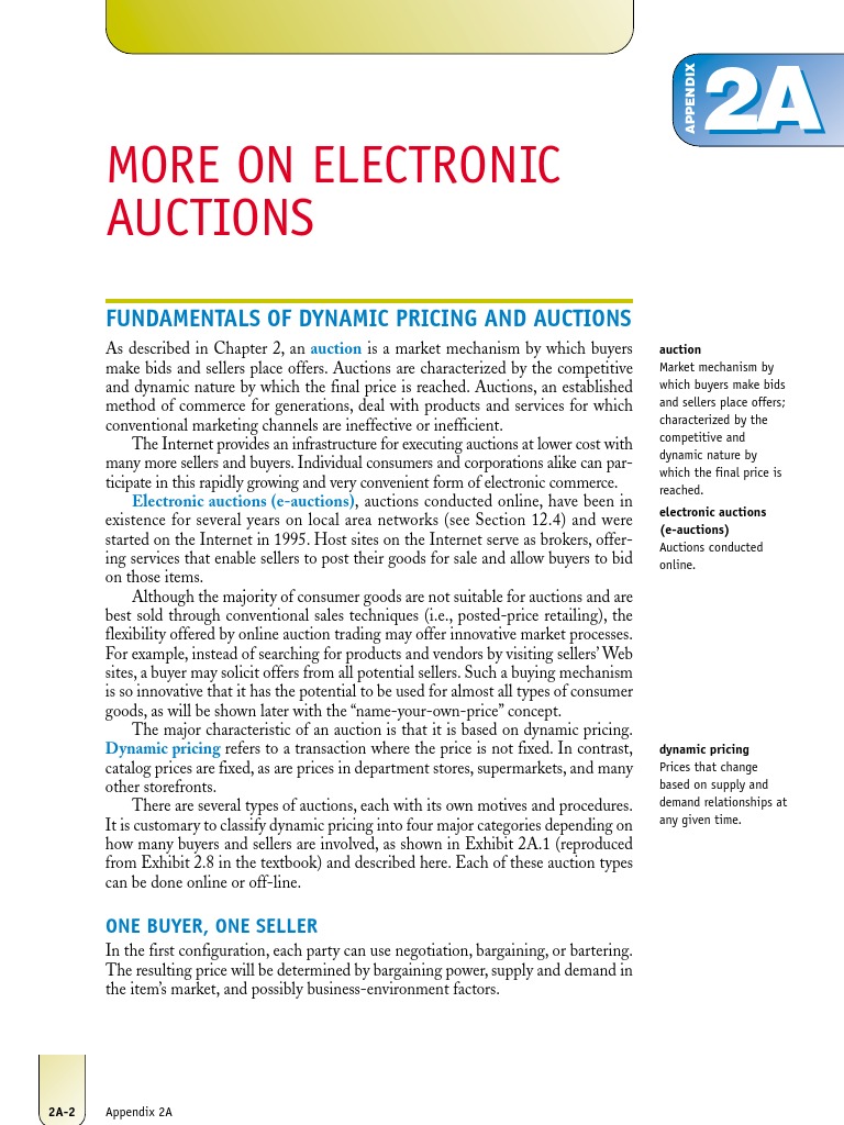 More On Electronic Auctions: Fundamentals of Dynamic Pricing and Auctions | PDF | Auction | E Bay