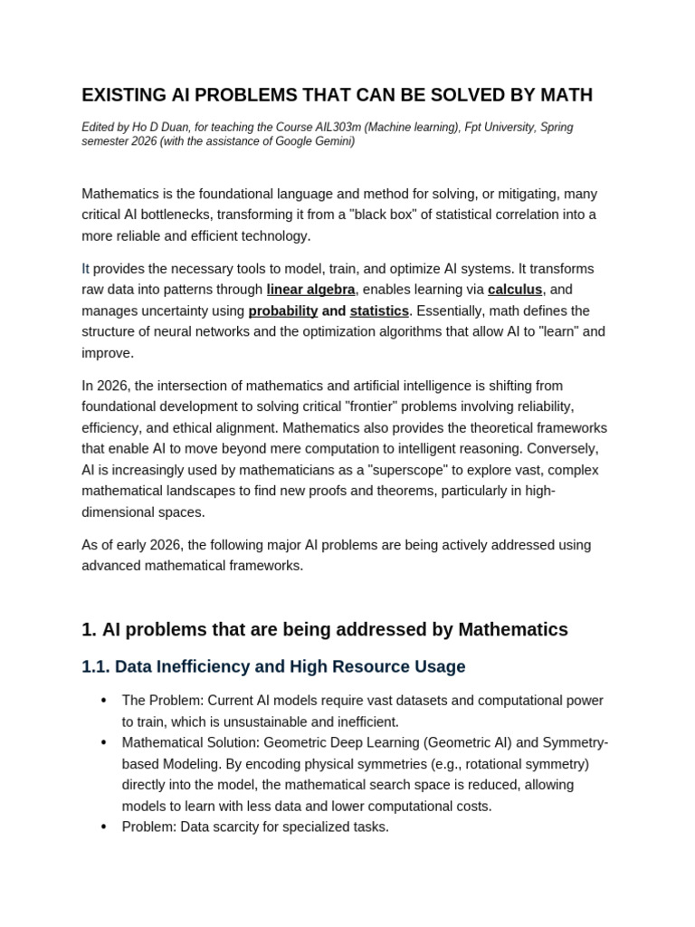Further reading - the Deep relationship between AI and Math | PDF ...