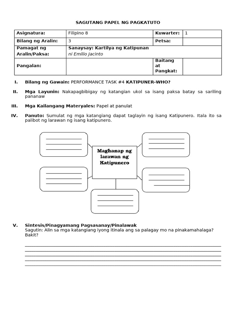 Performance Task 4 Aralin Week 3 | PDF