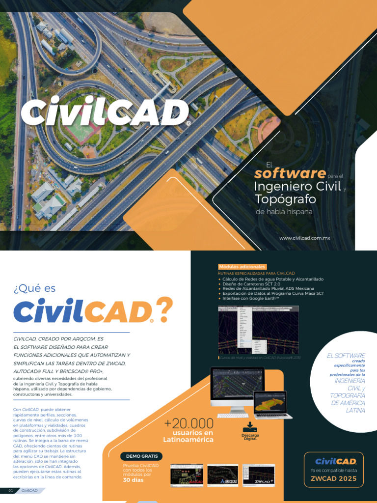 CivilCAD-Folleto_ | PDF | Cad automático | Alcantarillado