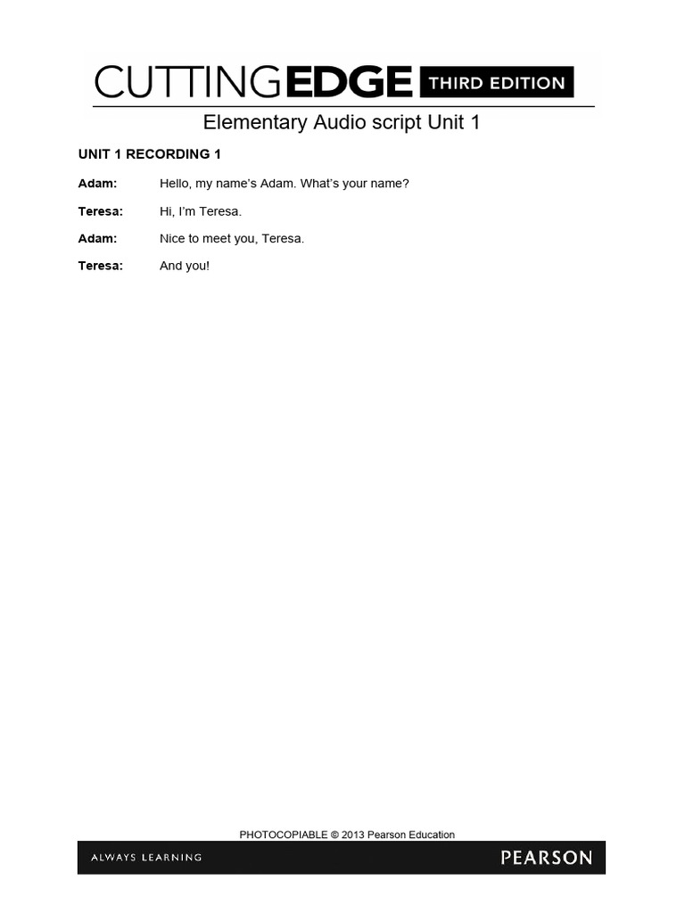 Students Book Audio Scripts | PDF | Jacqueline Kennedy Onassis
