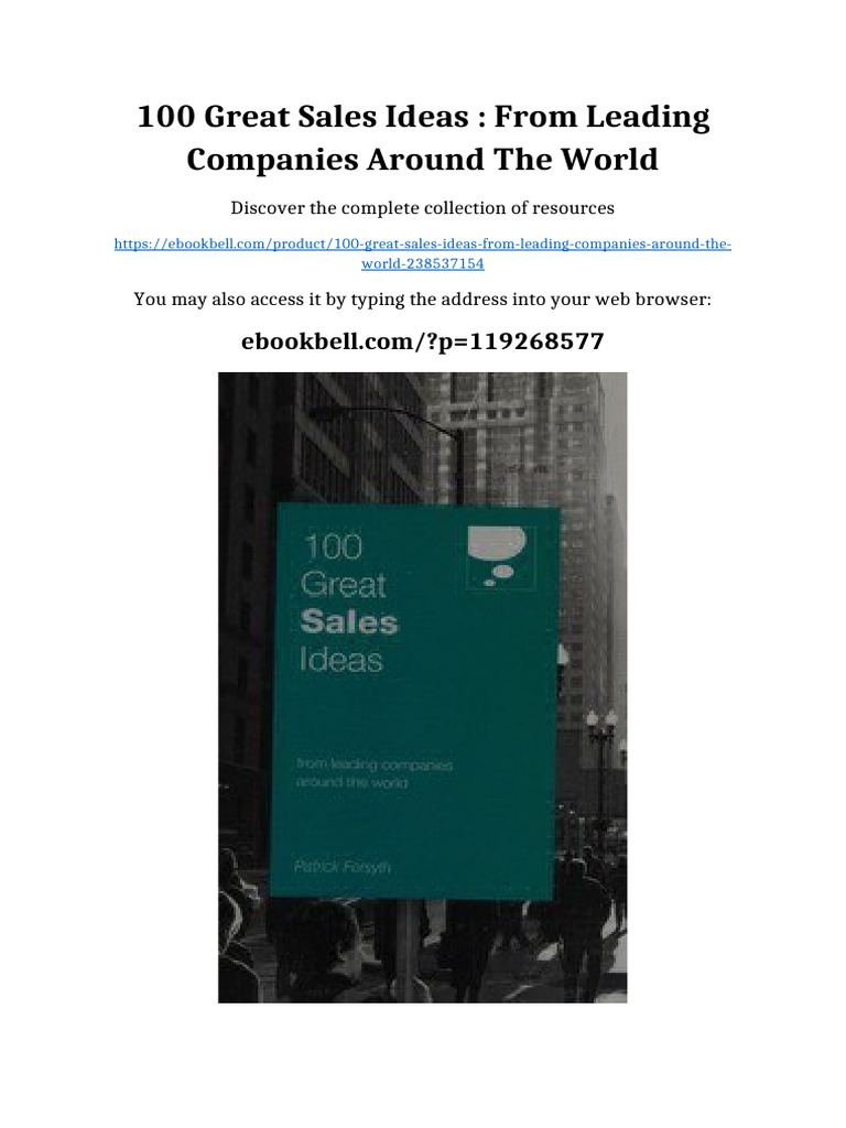 100 great sales ideas : from leading companies around the world ...