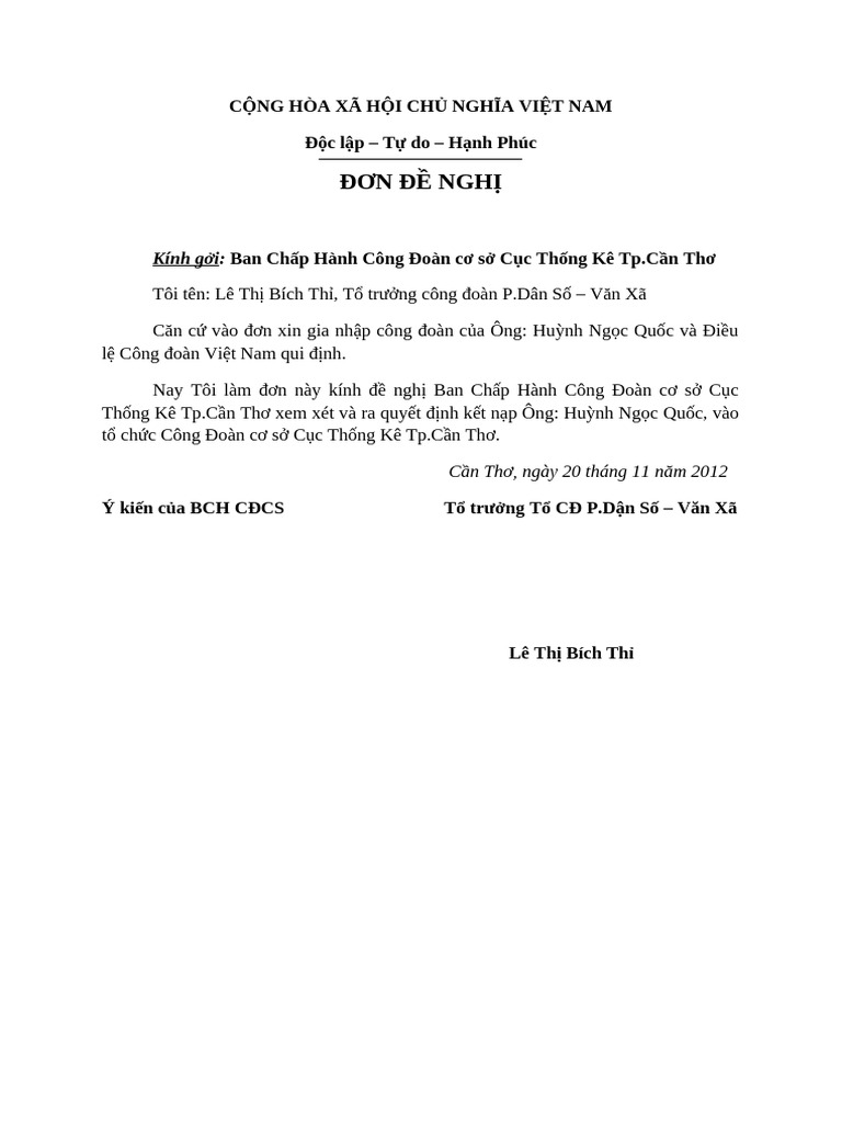 Don de Nghi Cong Doan | PDF