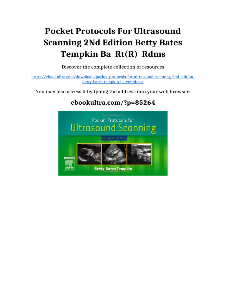 Pocket Protocols for Ultrasound Scanning 2nd Edition Betty Bates ...