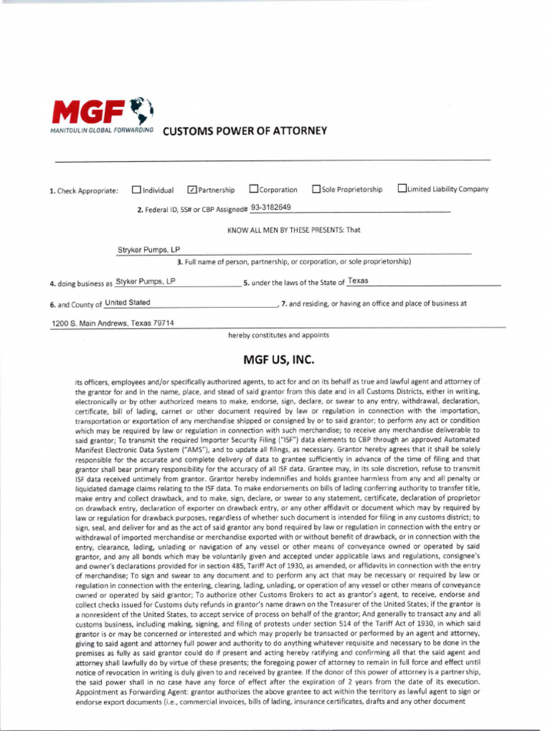 MGF Customs Pow | PDF