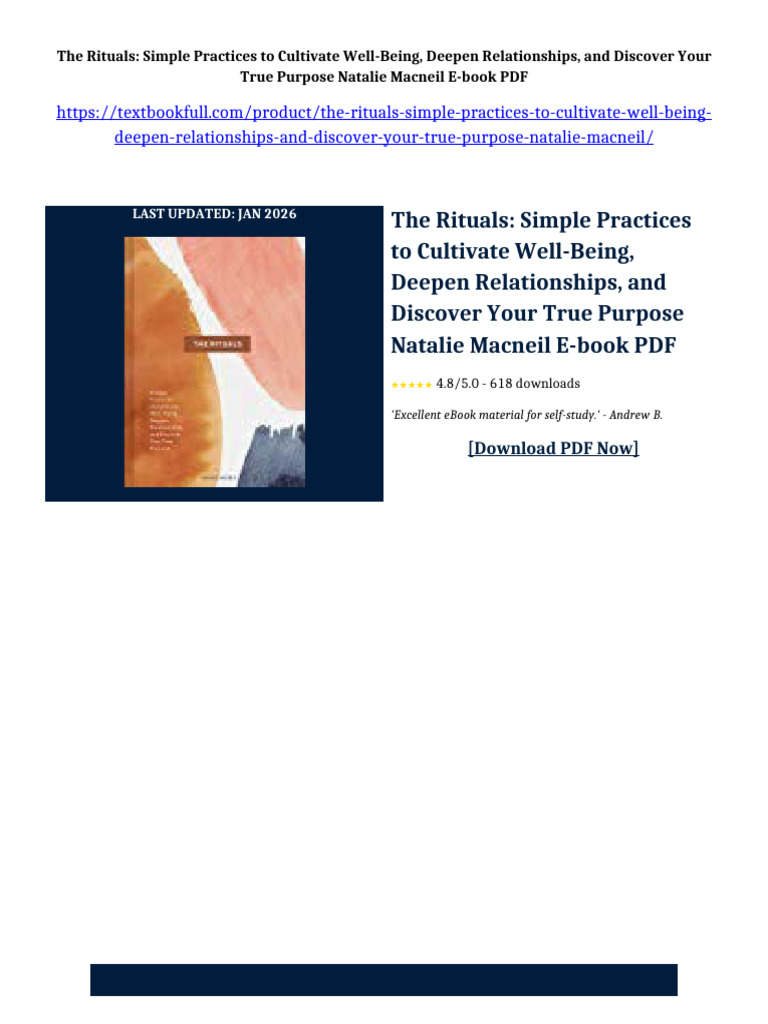 The Rituals: Simple Practices to Cultivate Well-Being, Deepen ...