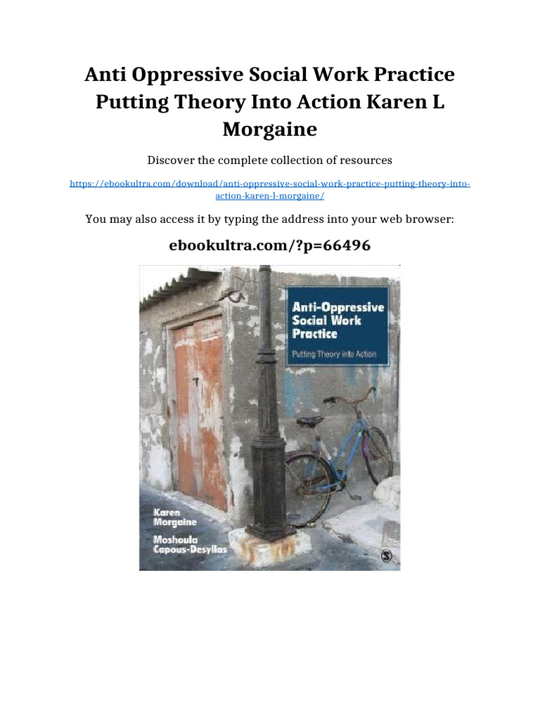 Anti Oppressive Social Work Practice Putting Theory Into Action Karen L ...