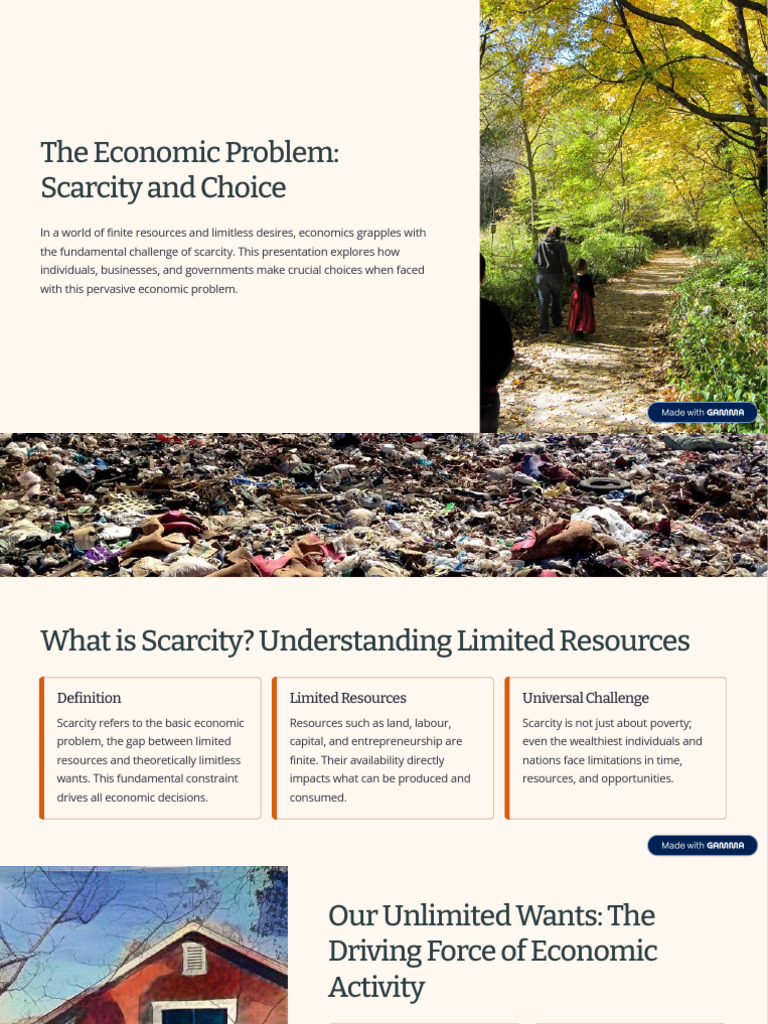 The Economic Problem Scarcity and Choice | PDF | Economics | Economies