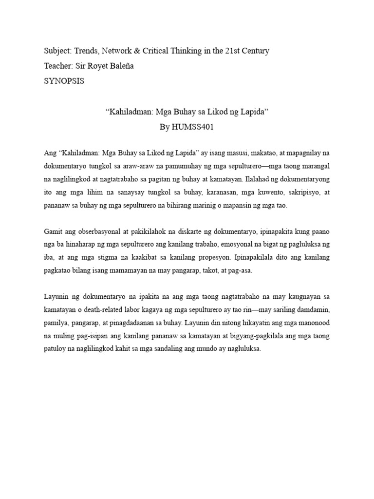 Synopsis Tnct | PDF