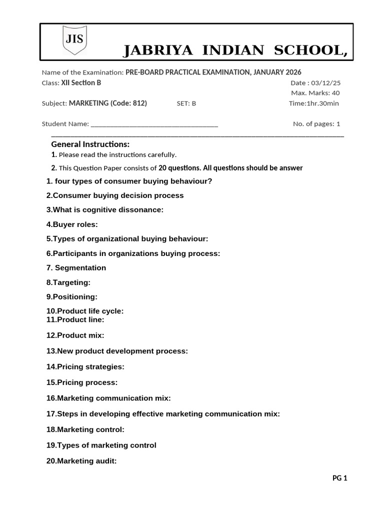 MKT SET A | PDF