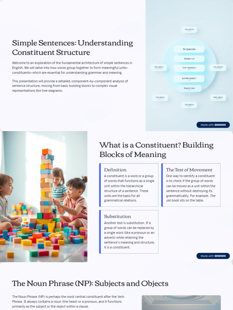 Simple Sentences Understanding Constituent Structure | PDF | Phrase | Verb
