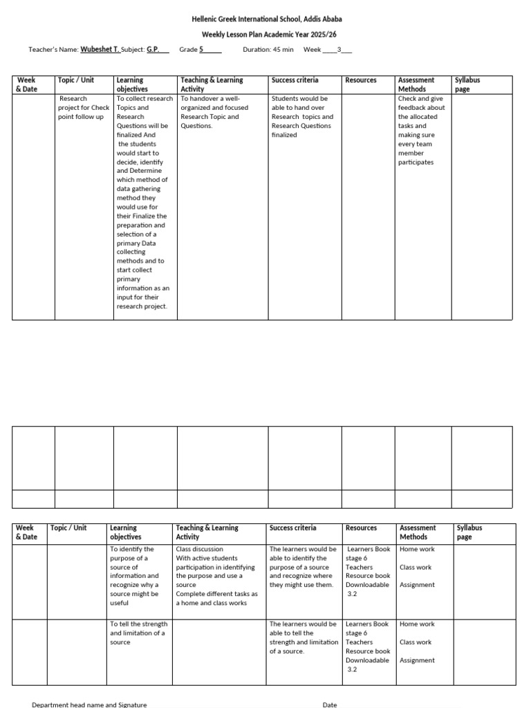 GP Lesson plan template (1) | PDF | Lesson Plan | Intelligence