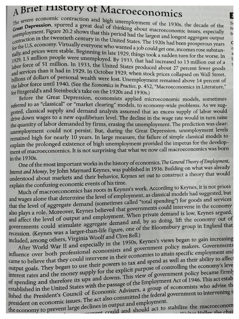 Brief History of Macroeconomics | PDF