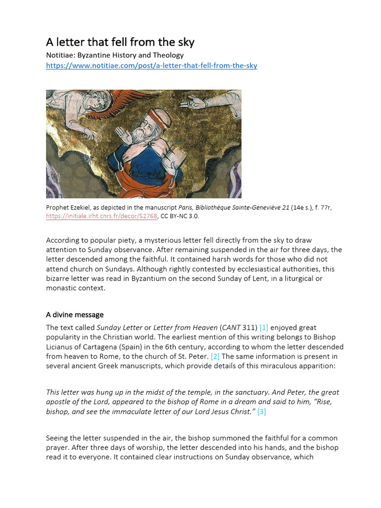 A Letter That Fell From The Sky | PDF | Jesus | Saint Peter