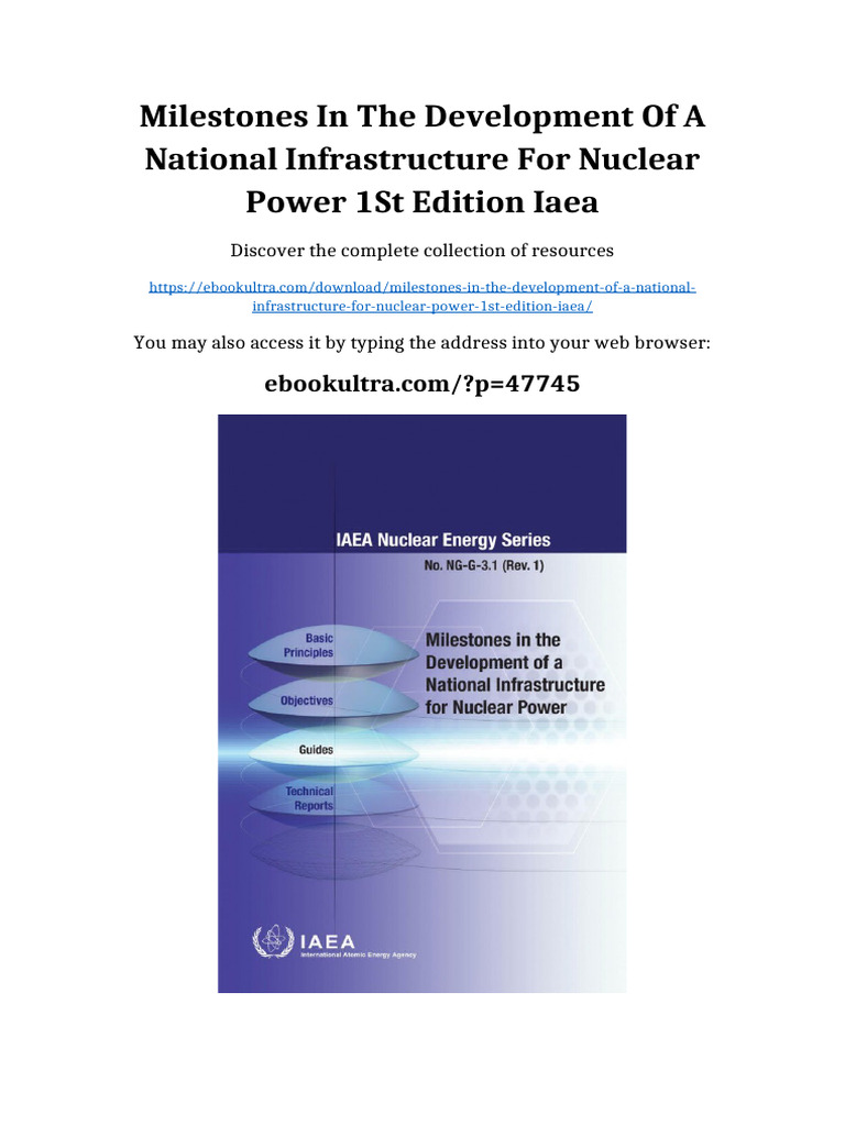 Milestones in the Development of a National Infrastructure for Nuclear ...