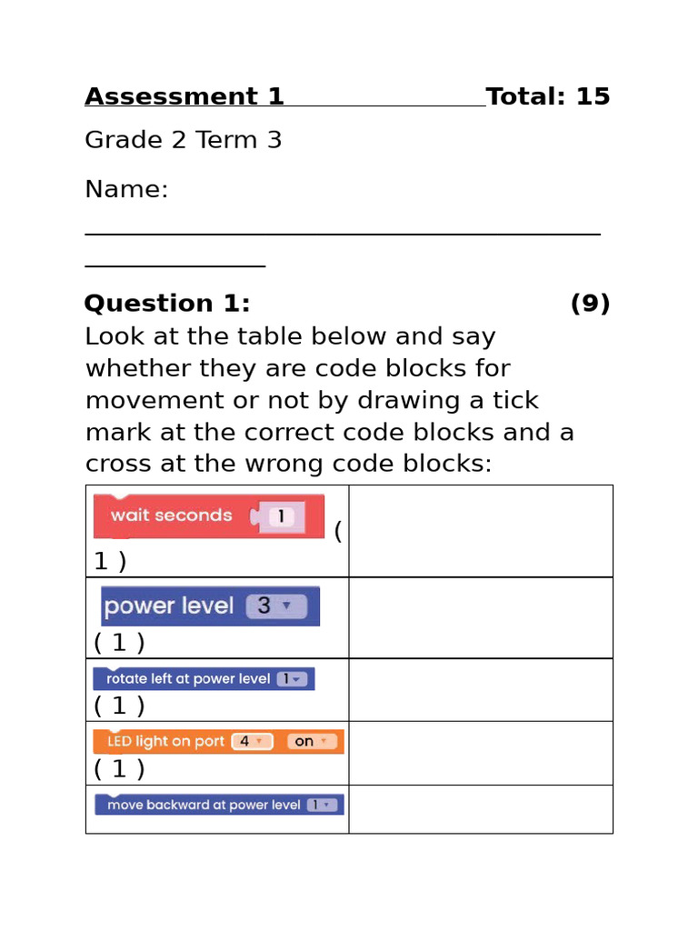 Grade 2 Assessment 1 Term 4 | PDF
