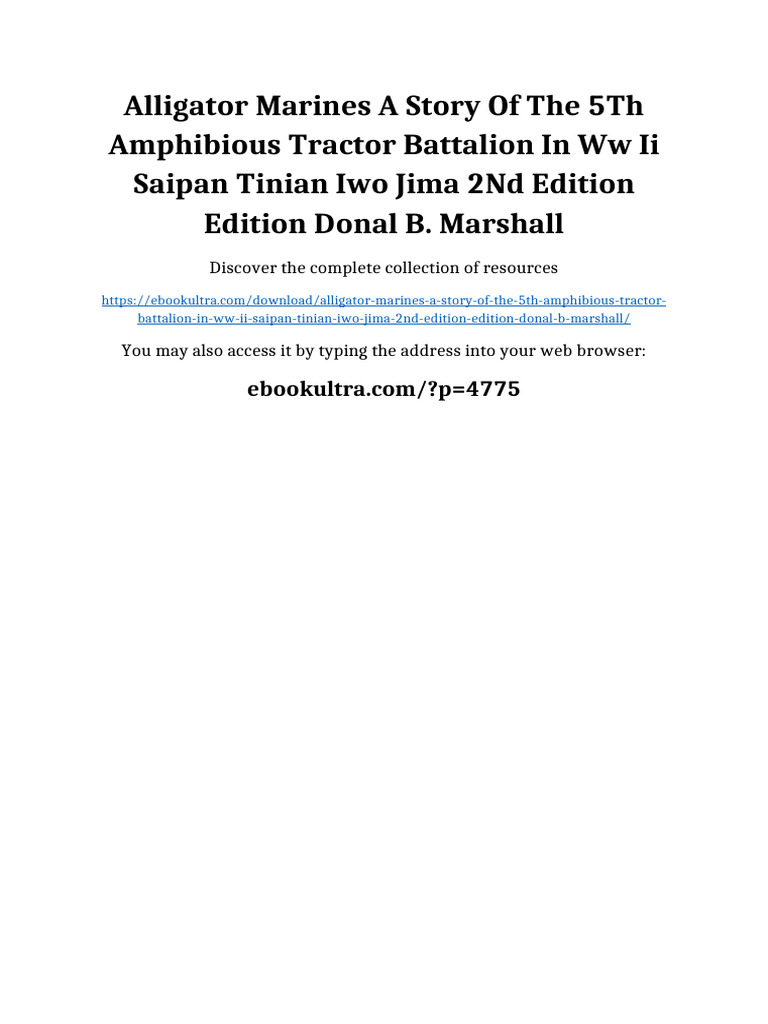 Alligator Marines a story of the 5th Amphibious Tractor Battalion in WW ...