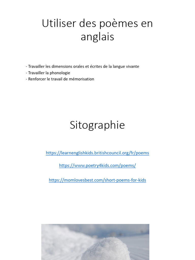 Utiliser Des Poemes en Anglais | PDF