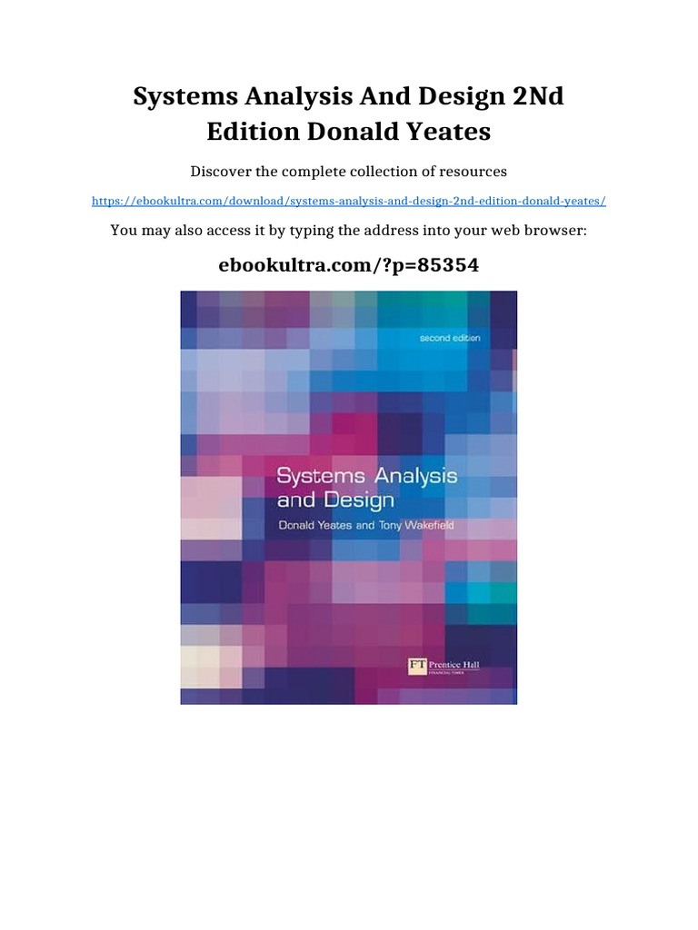 Systems Analysis and Design 2nd Edition Donald Yeates All Chapters ...
