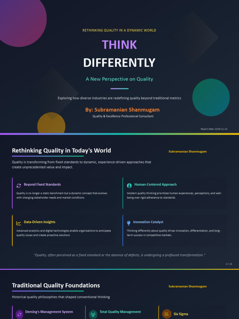 Quality Think Differently | PDF | Performance Indicator | Internet Of ...