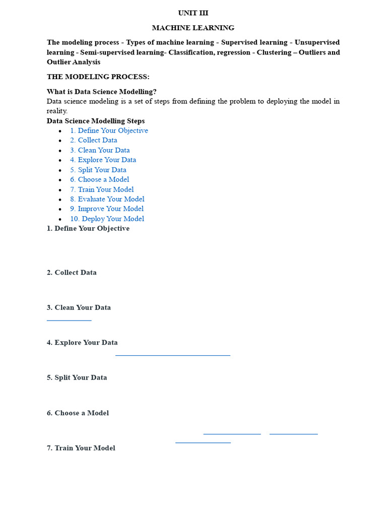 UNIT III-Machine Learning Full Notes | PDF | Machine Learning | Cluster ...