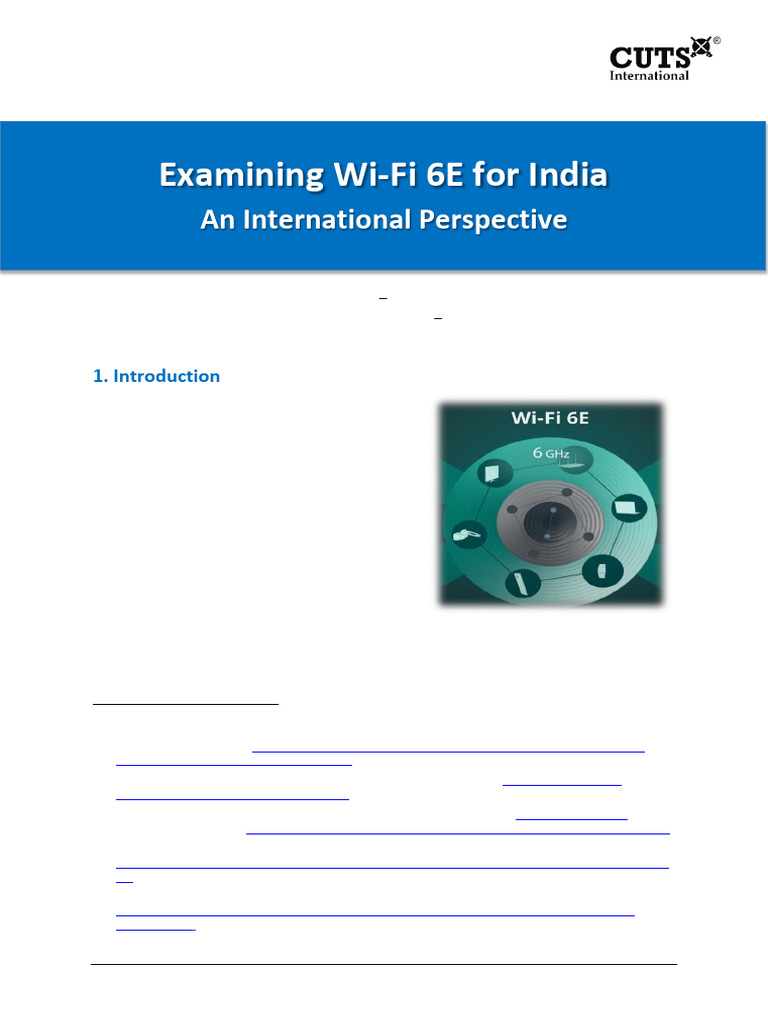 Research Report Examining Wi Fi 6e for India | PDF | Wi Fi | Ieee 802.11