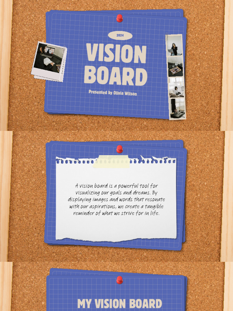 Blue Beige Brown Professional Collage Vision Board Planner Animated ...
