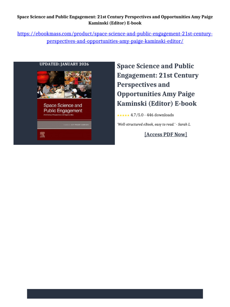 Space Science and Public Engagement: 21st Century Perspectives and ...