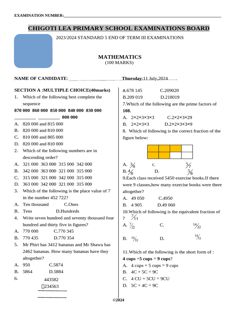 STD 5 MATHS T3 | PDF | Mathematics
