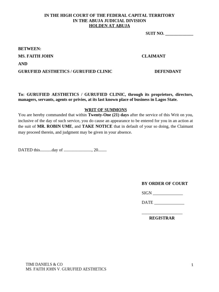 Gurufied Writ and Statement of Claim Final Copy | PDF | Negligence ...