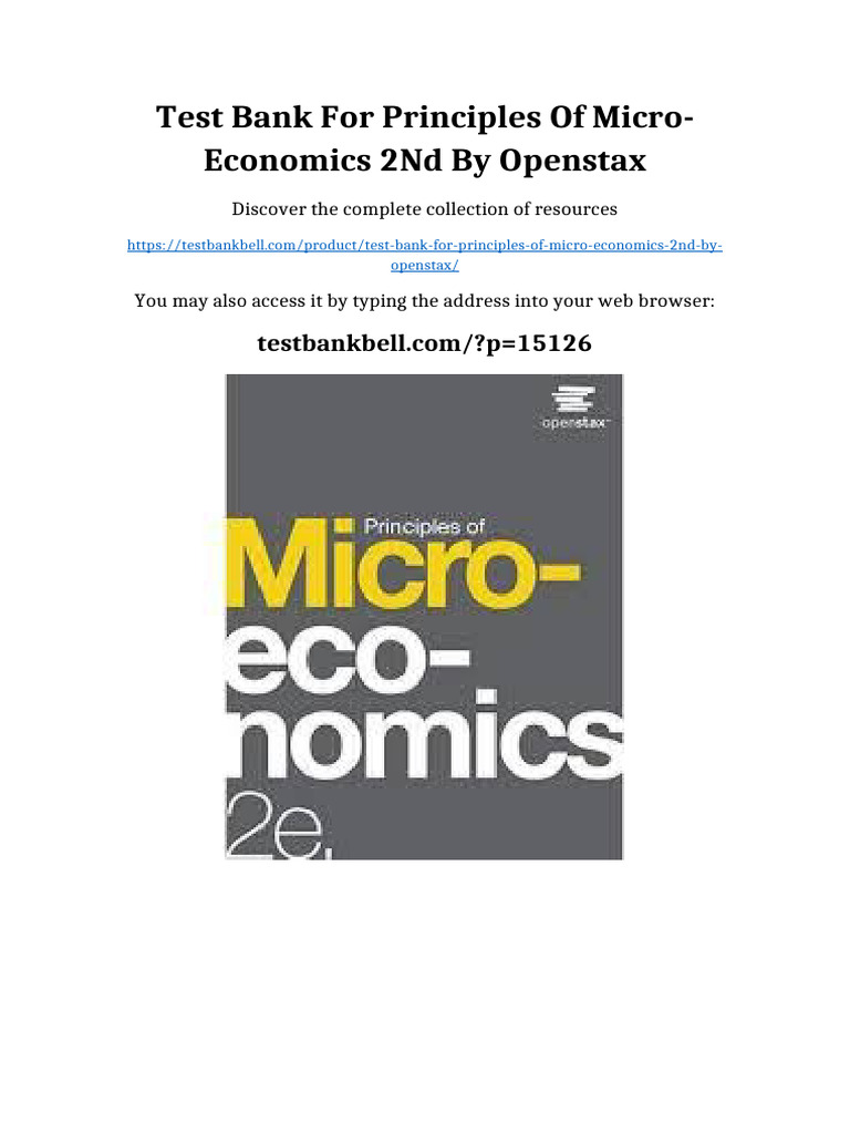 Test Bank for Principles of Micro-Economics 2nd by Openstax online ...