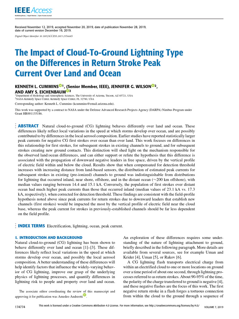 The Impact of Cloud-To-Ground Lightning Type On The Differences in ...