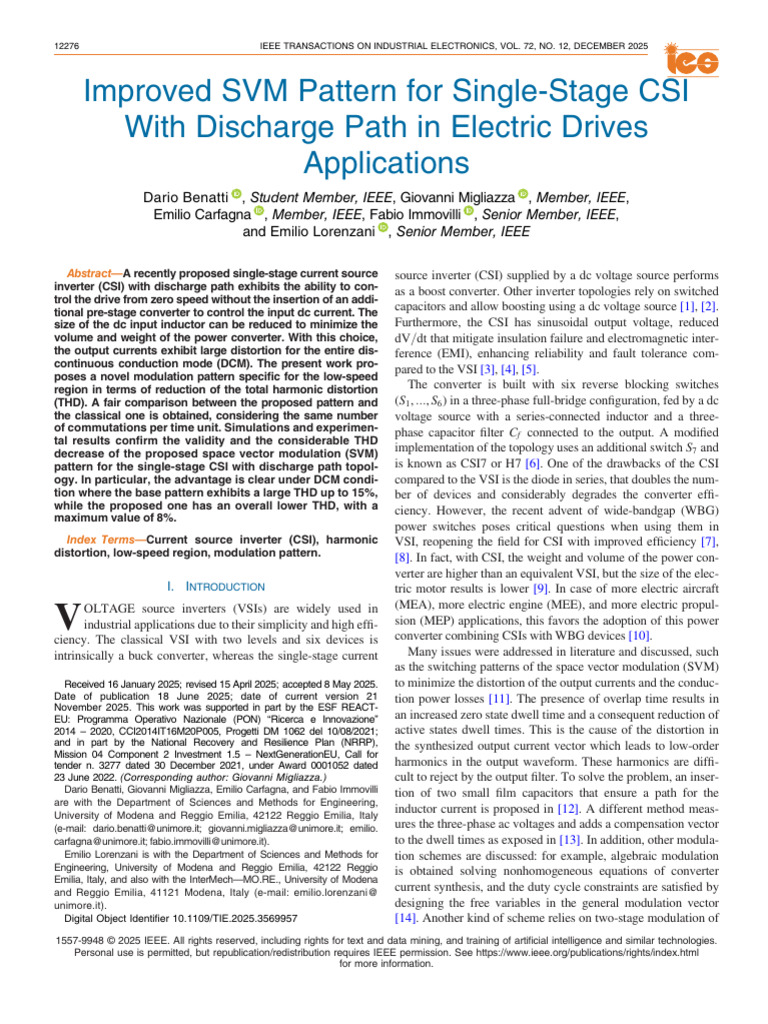 Improved SVM Pattern For Single-Stage CSI With Discharge Path in ...