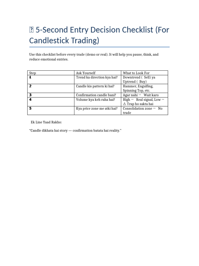 Entry 5 Second Checklist | PDF