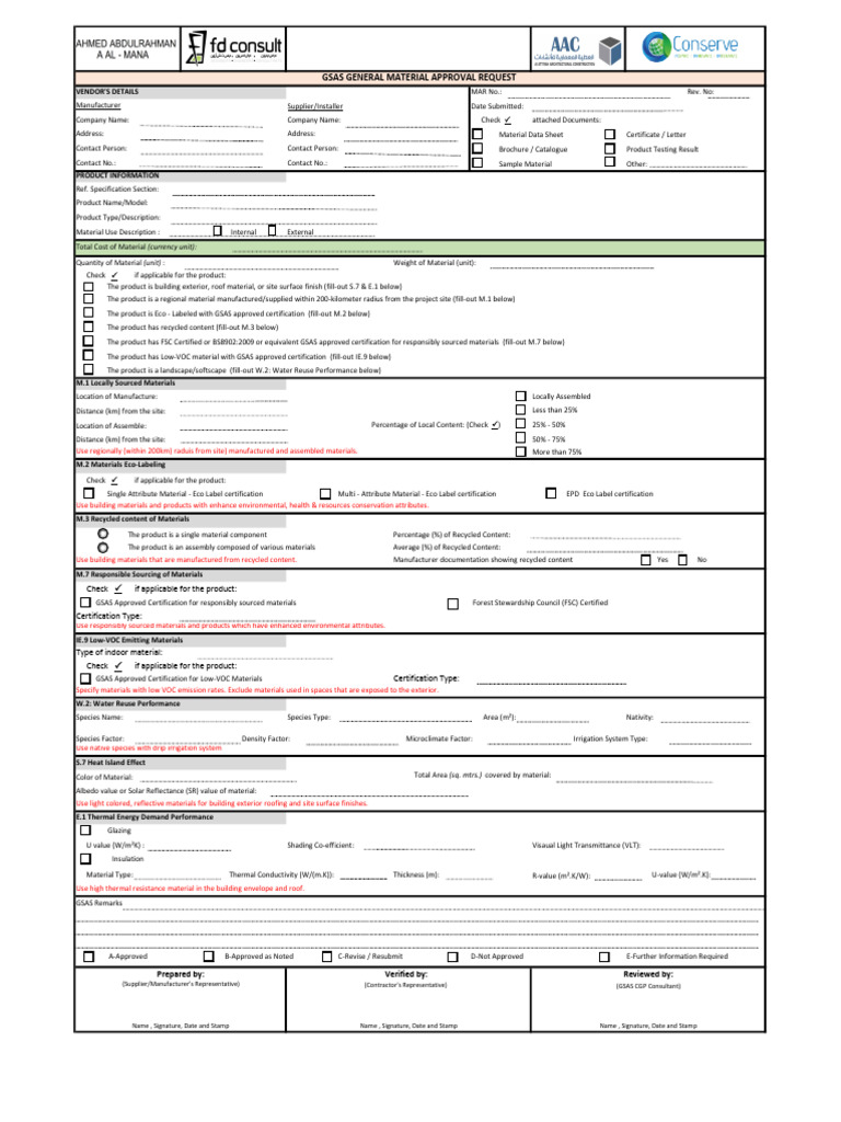 GSAS - Material Approval Request For General - Waterfront Res 44 Tower ...