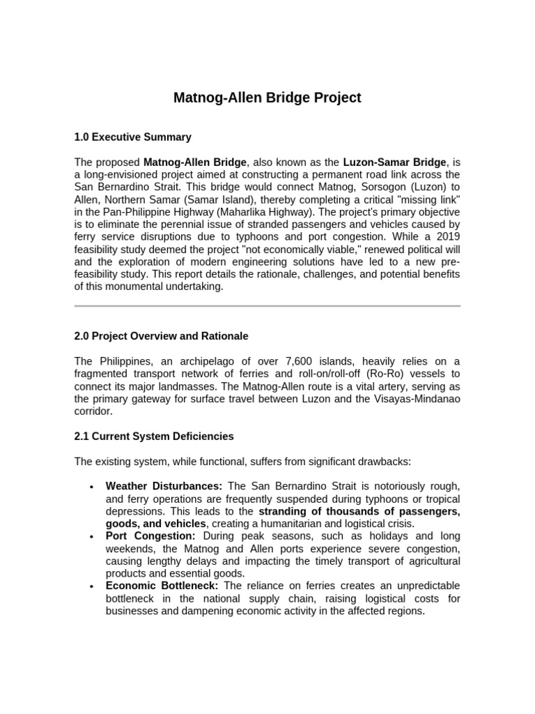 Matnog-Allen Bridge Project | PDF