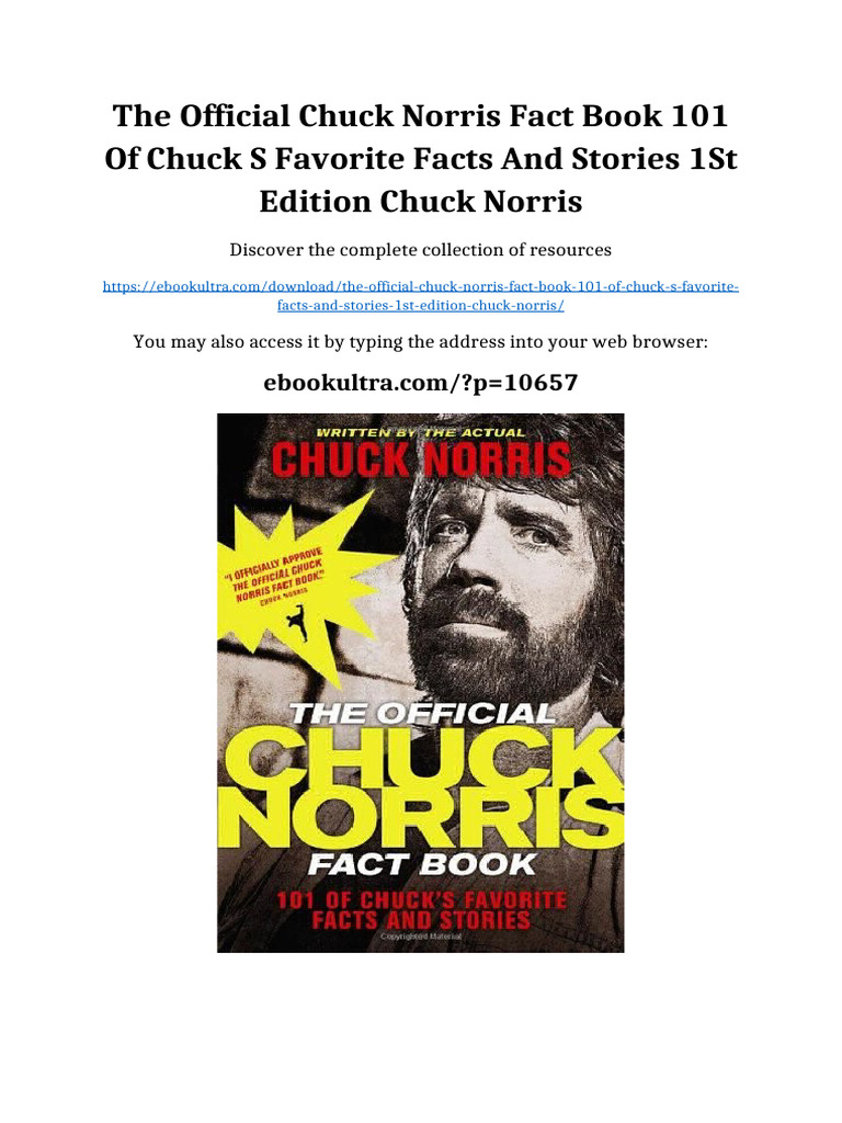 The Official Chuck Norris Fact Book 101 of Chuck S Favorite Facts and ...