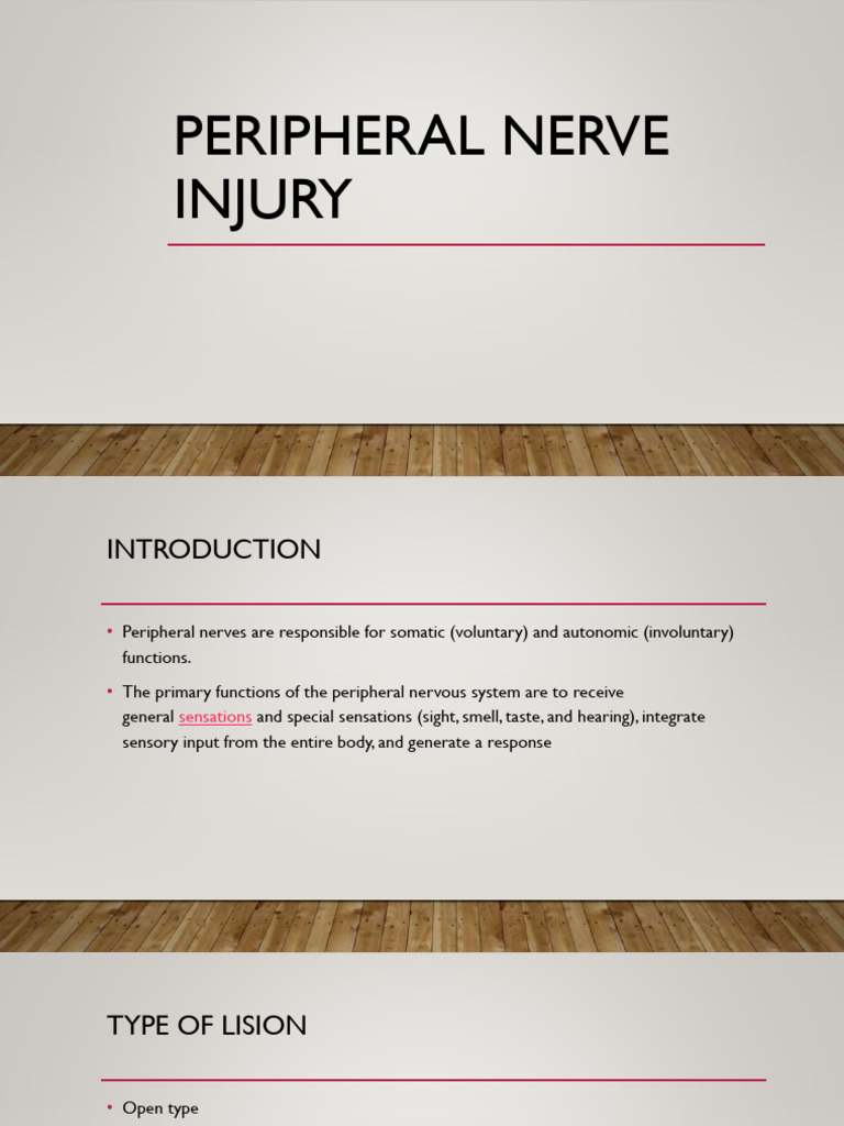 peripheral nerve injury | PDF | Nerve | Neuroanatomy