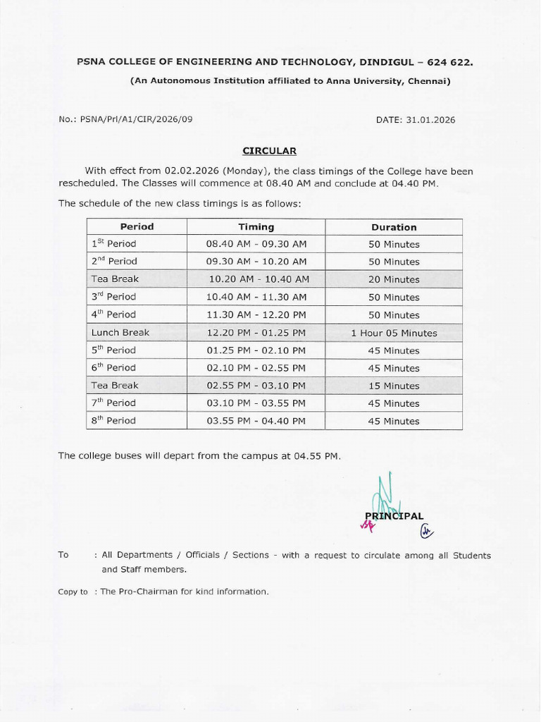 Class Timing | PDF