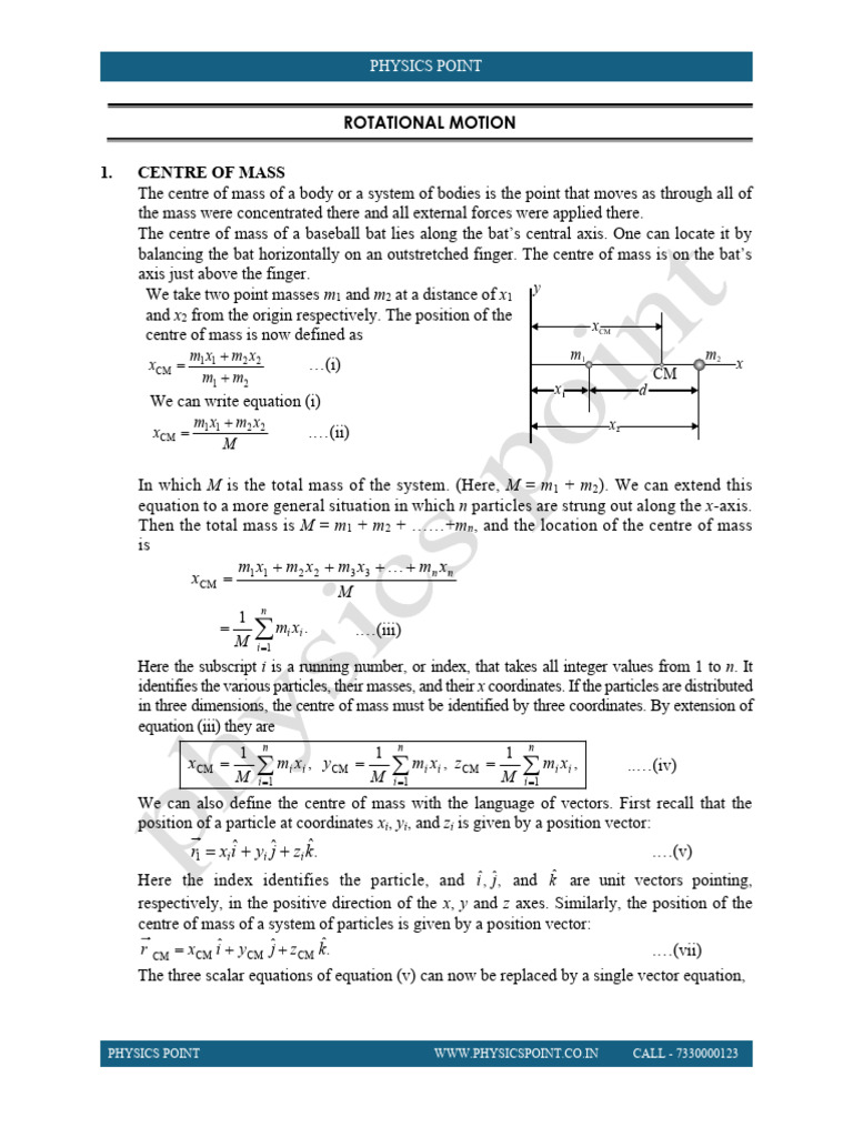 Rotational For Neet | PDF | Rotation Around A Fixed Axis | Force