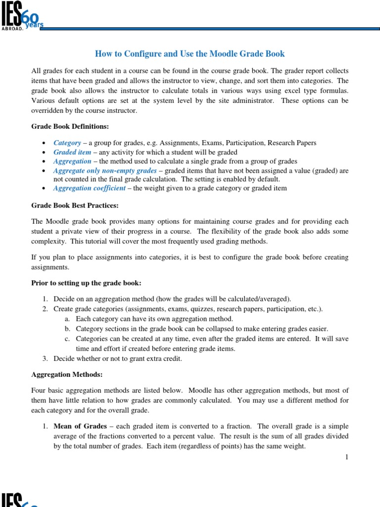 How To Configure and Use The Moodle Grade Book | PDF | Fraction ...
