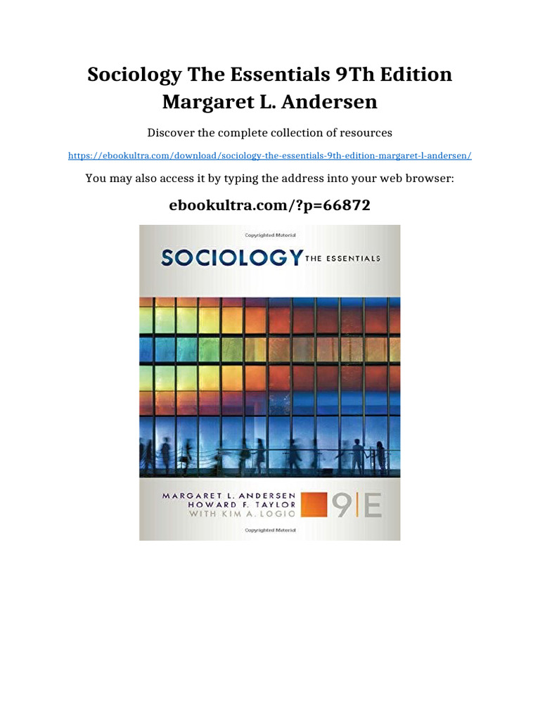 Sociology The Essentials 9th Edition Margaret L. Andersen Online ...