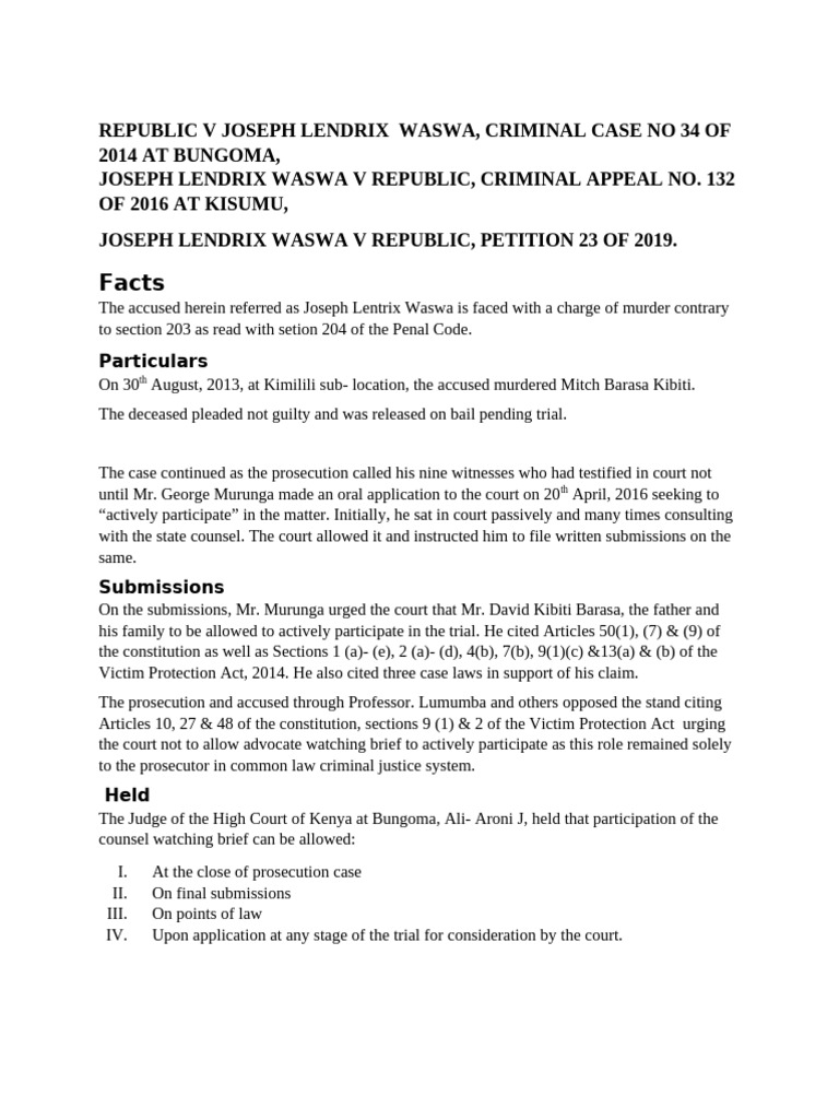 Joseph Lentrix Case Facts | PDF