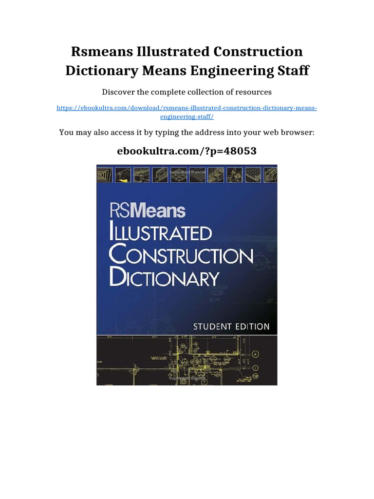 RSMeans Illustrated Construction Dictionary Means Engineering Staff ...