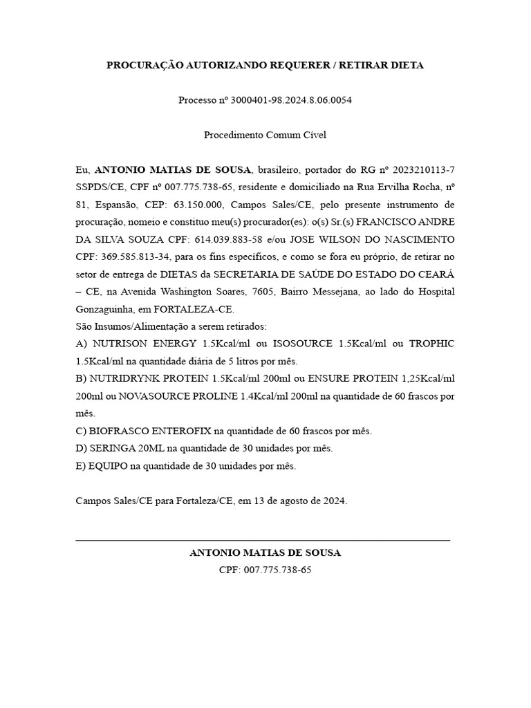 Procuração Autorizando Requerer | PDF