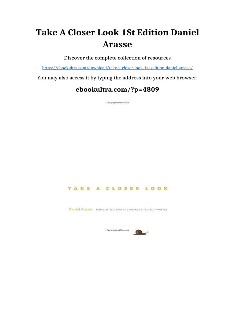 Take a Closer Look 1st Edition Daniel Arasse sample | PDF ...