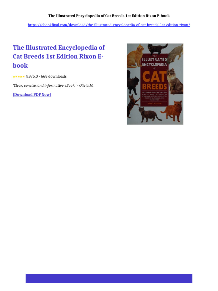 The Illustrated Encyclopedia of Cat Breeds 1st Edition Rixon ebook all ...