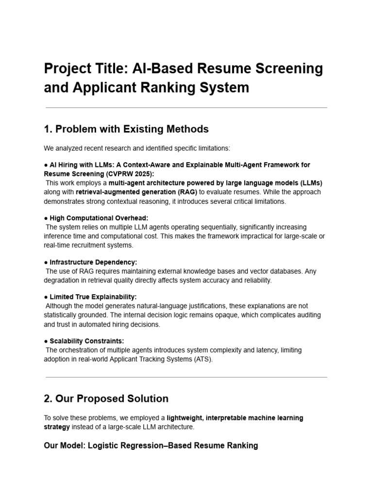 _AI-Based Resume Screening and Applicant Ranking System | PDF ...