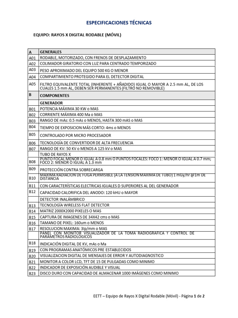 5-Eett Equipo de Rayos X Digital Rodable (Movil) | PDF | Rayo X