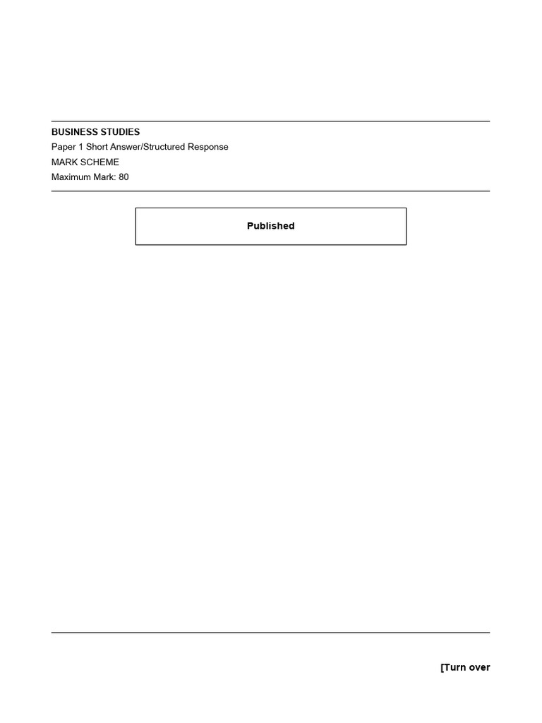 Marking Scheme Paper 1 IGCSE | PDF | Dividend | Equity (Finance)